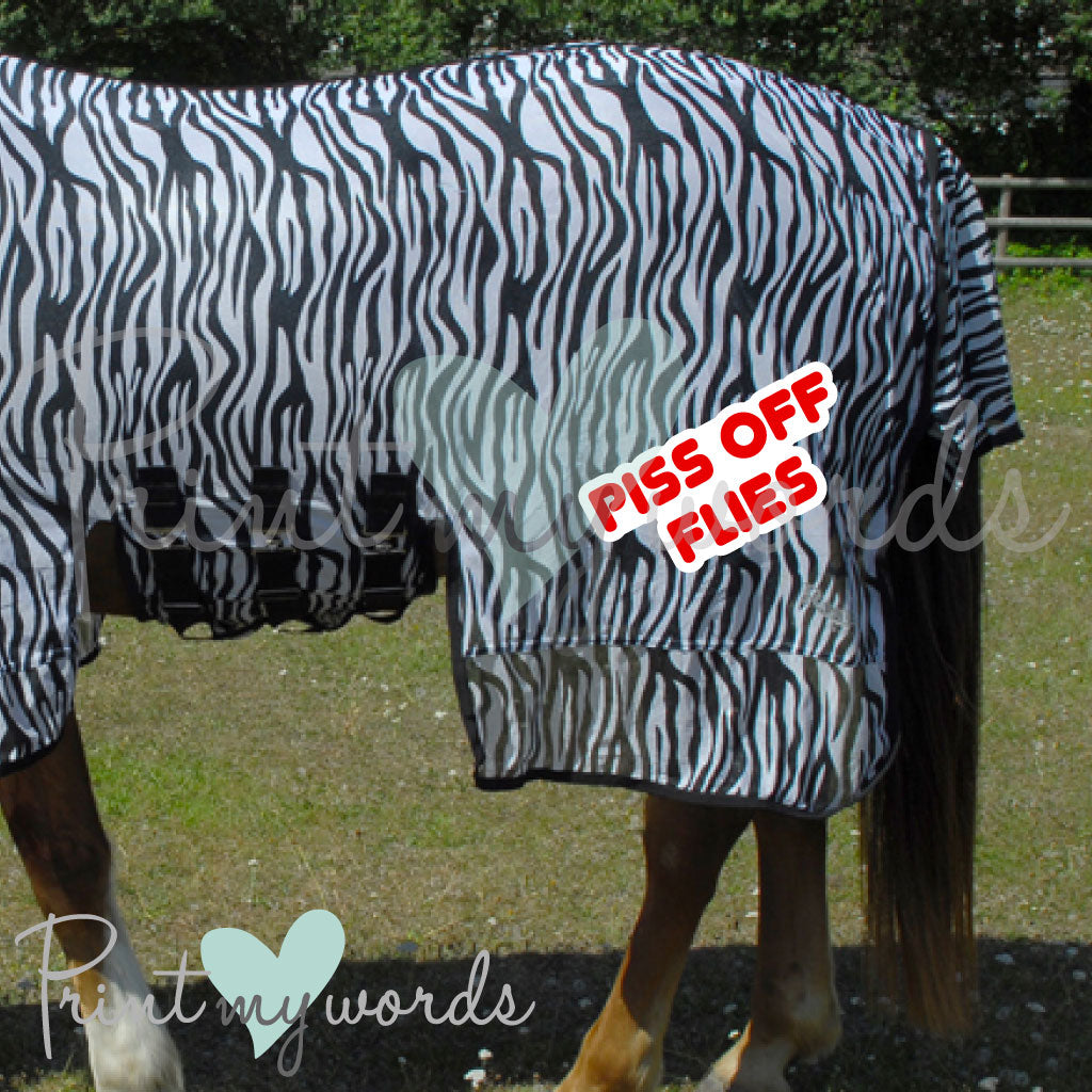 Funny Sahara Zebra Print Full Neck Fly Rug - Piss Off Flies – Print My ...